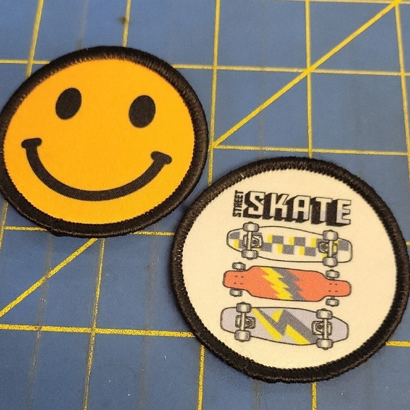 Felt's Fun Finds | Other | Smiley Face And Skateboard Patches Velcro ...